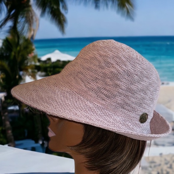 Shihreen | Accessories | Shihreen Upf 5 Straw Packable Hat In Pink Heather | Poshmark